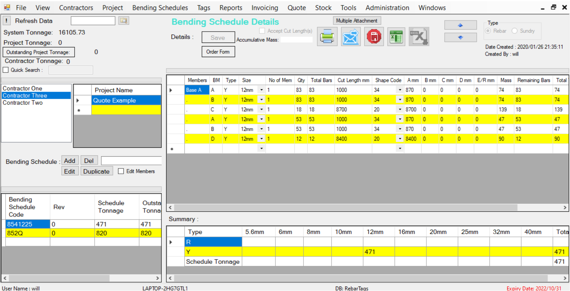 Program Features - Rebar Tags