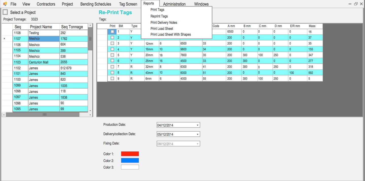 Interface - Rebar Tags
